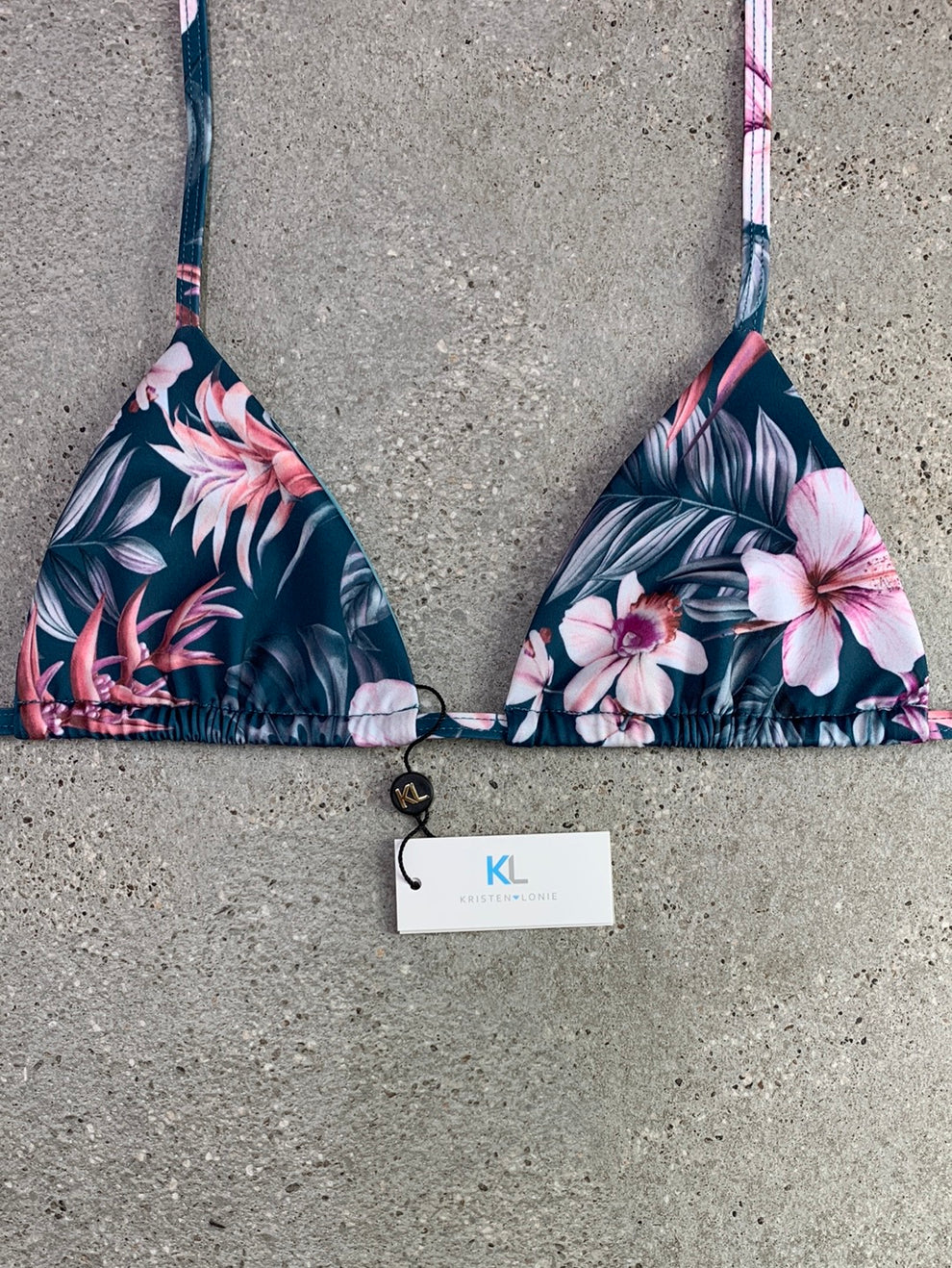 Hibiscus Island Bikini Top (Green) – Kristen Lonie Swimwear