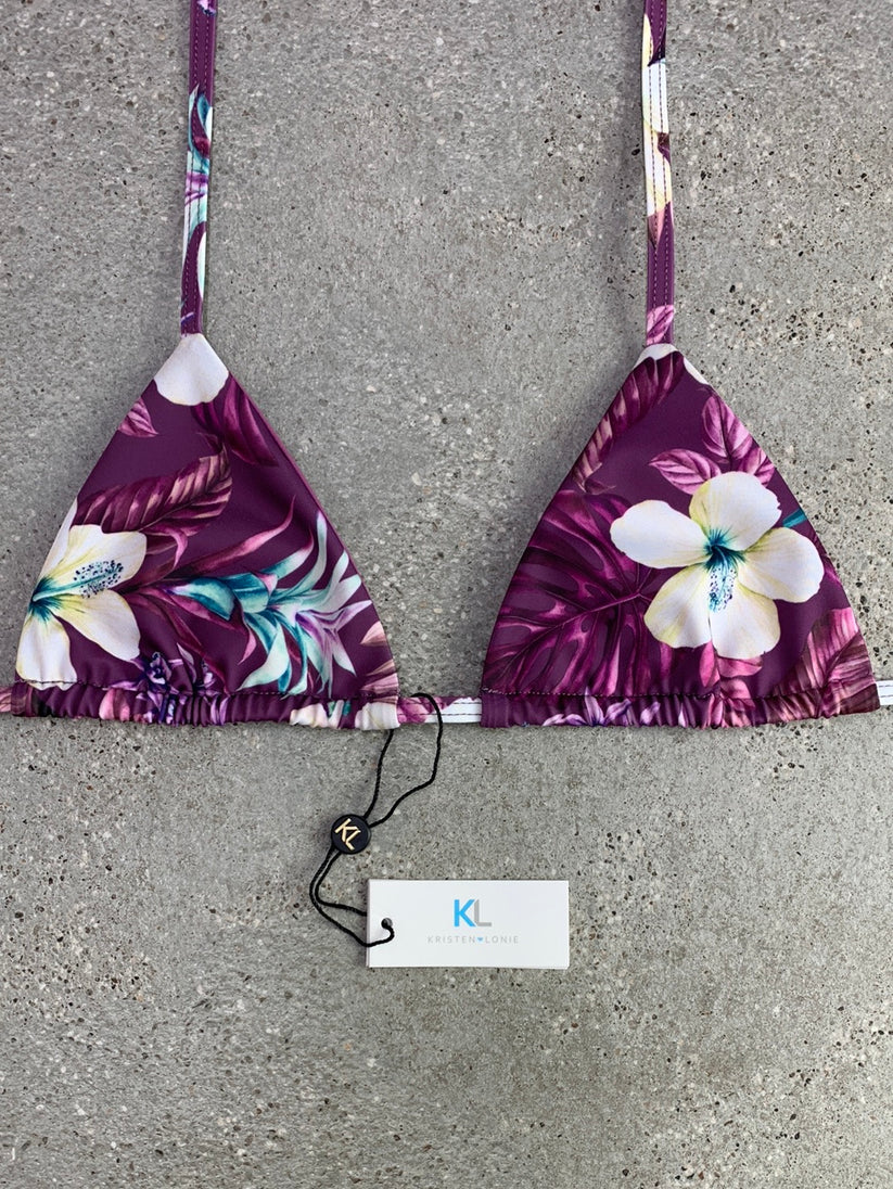 Hibiscus Island Bikini Top (Mauve) – Kristen Lonie Swimwear