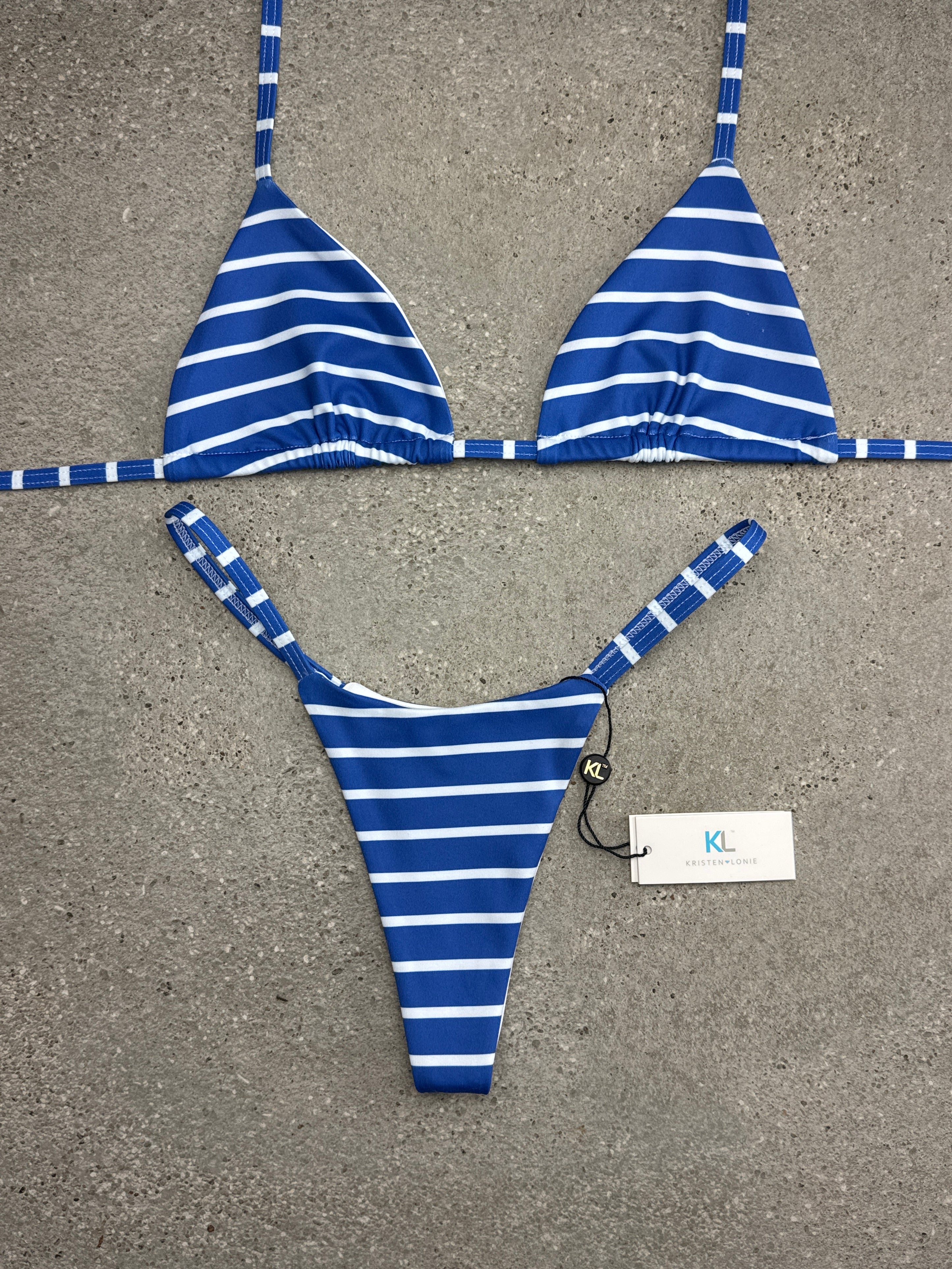 Nautical (Blue) Bikini Top – Kristen Lonie Swimwear